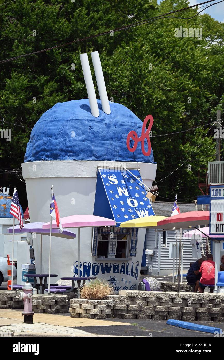 A flavored Snowball stand in the shape of a snow cone located in ...