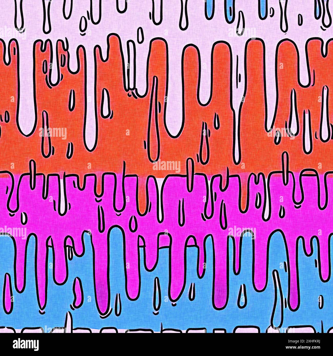 Fun dripping paint effect digital pattern with whimsical ink splodge ...