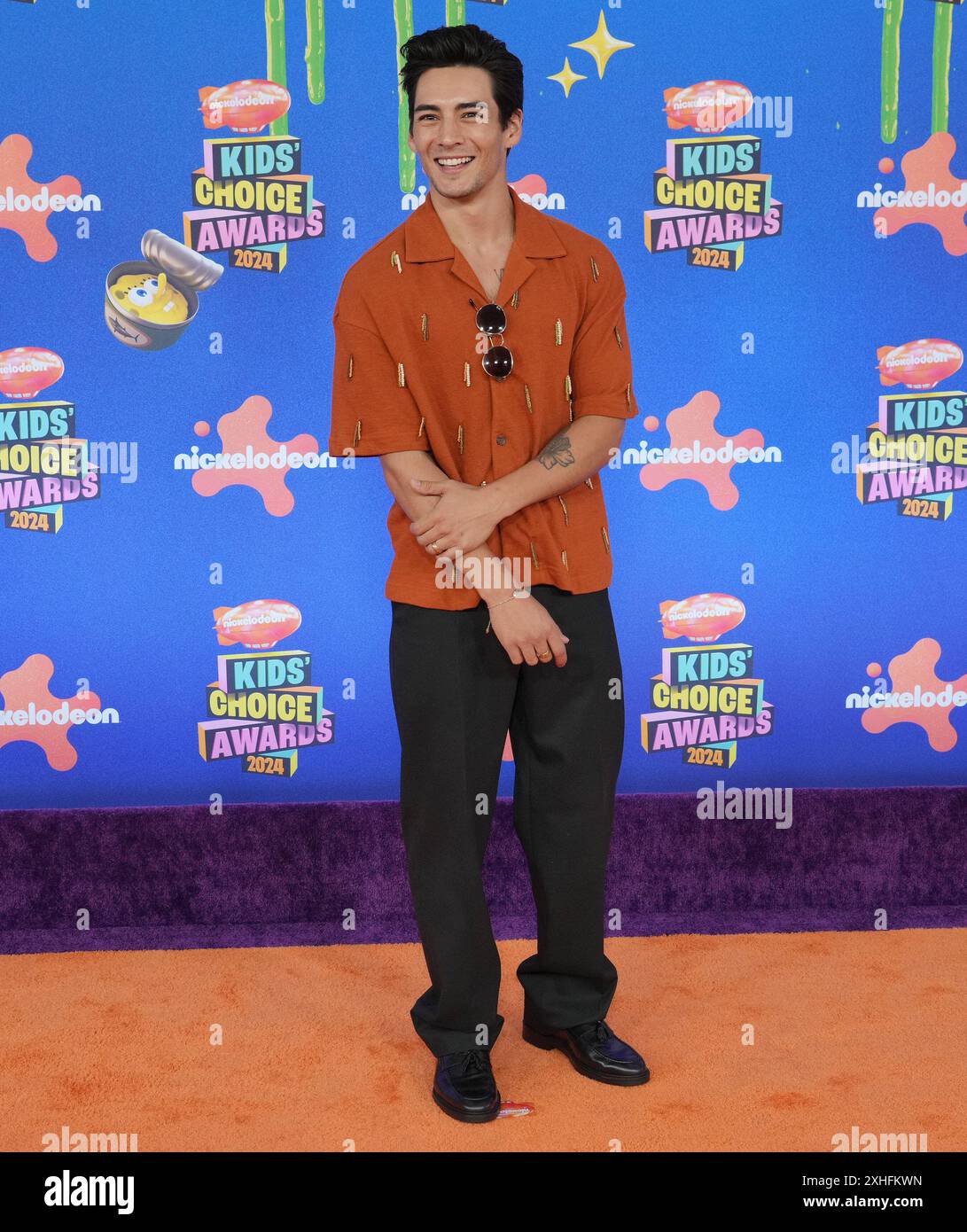 Chance Perez arrives at the Nickelodeon Kids’ Choice Awards 2024 held ...