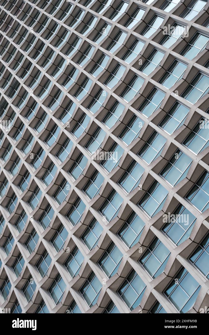 Abstract Perspective Image Of A 70s Era Office Block Tower In London In ...