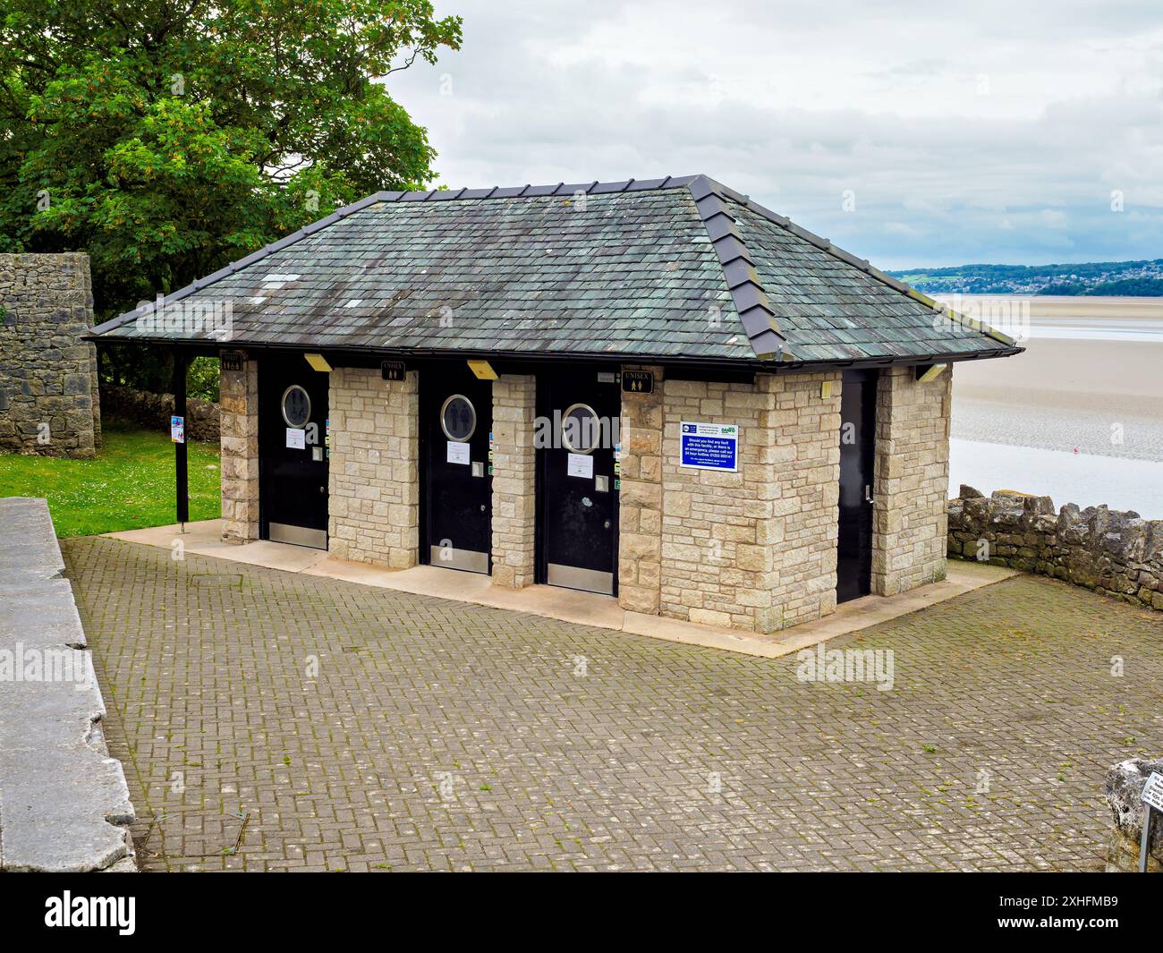 Arnside Cumbria UK. Public restrooms in a scenic coastal area with ...