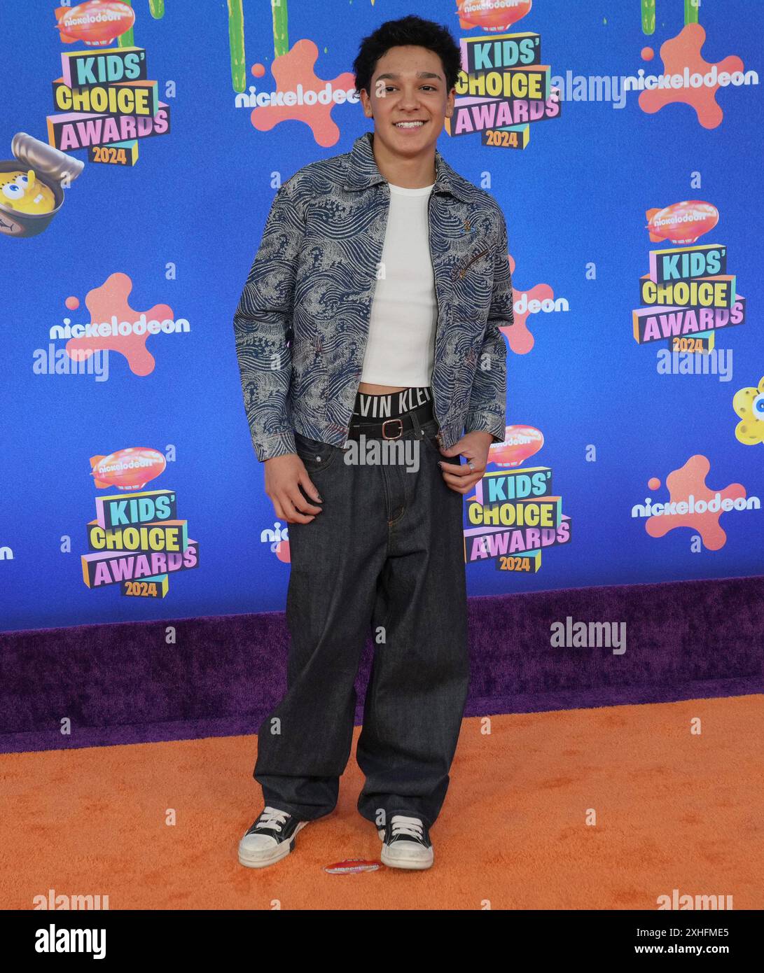 Trey Makai arrives at the Nickelodeon Kids’ Choice Awards 2024 held at ...