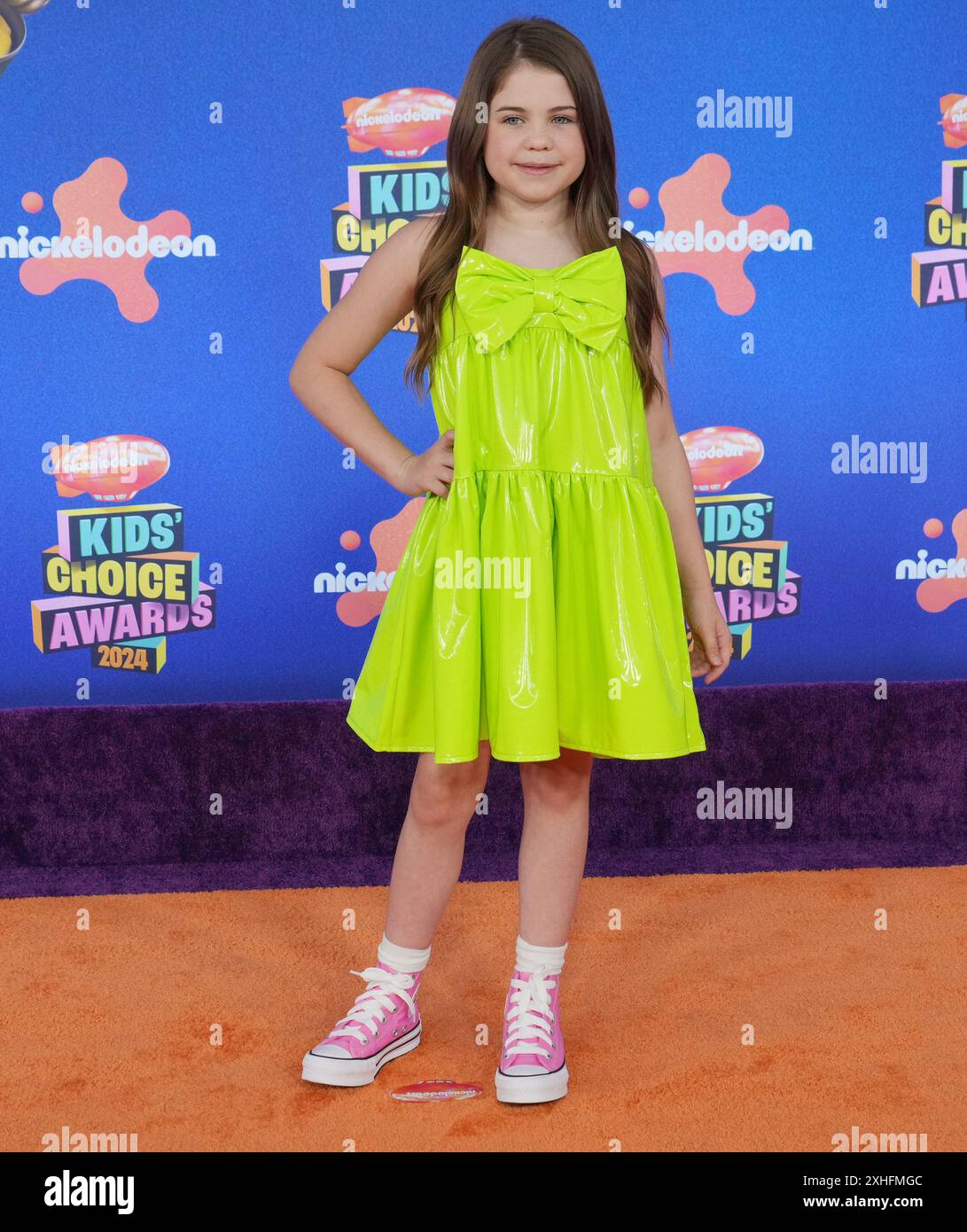 Pyper Braun arrives at the Nickelodeon Kids’ Choice Awards 2024 held at ...