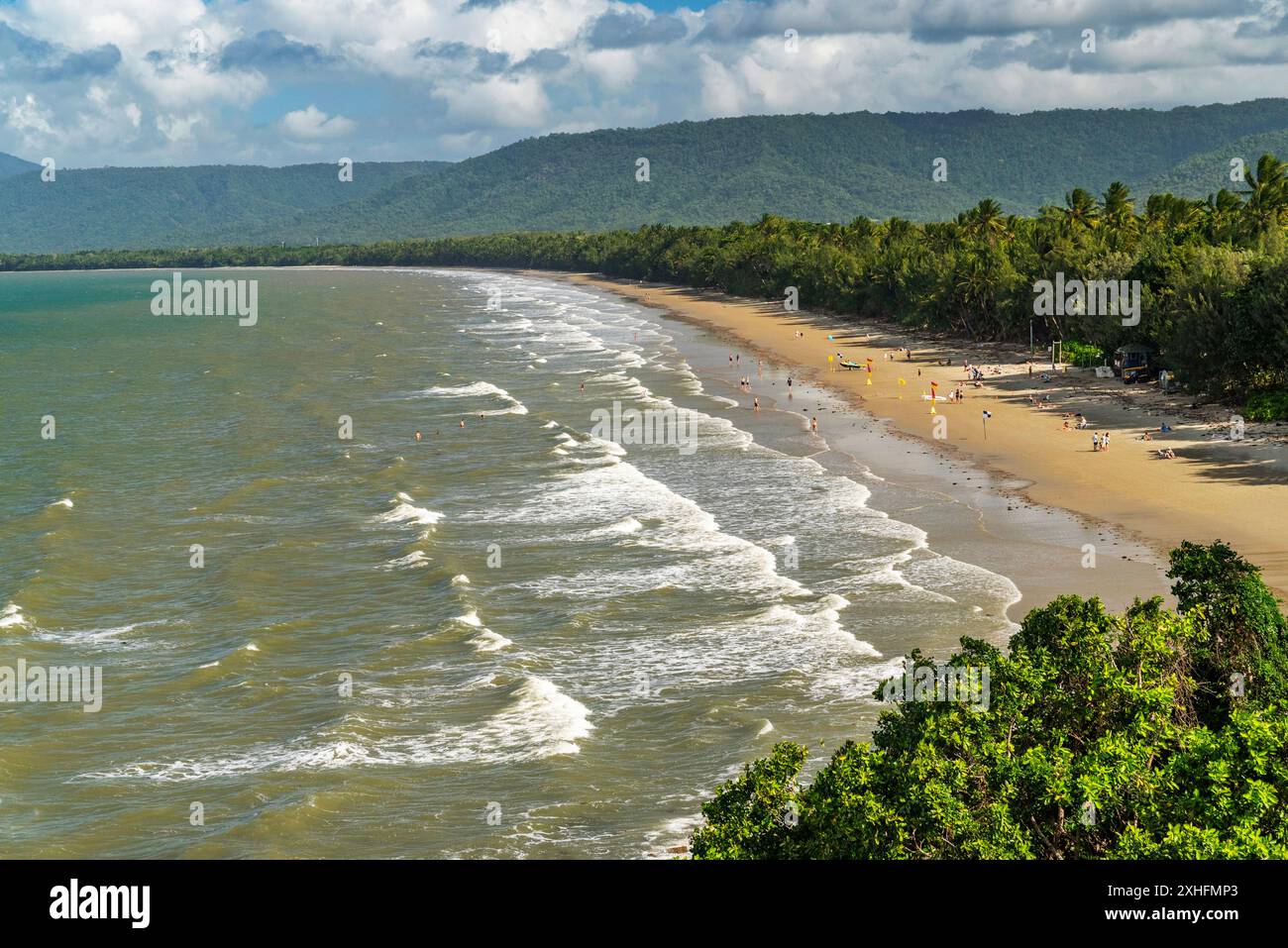 Majestic tropical golden sand Four Mile Beach in Port Douglas ...