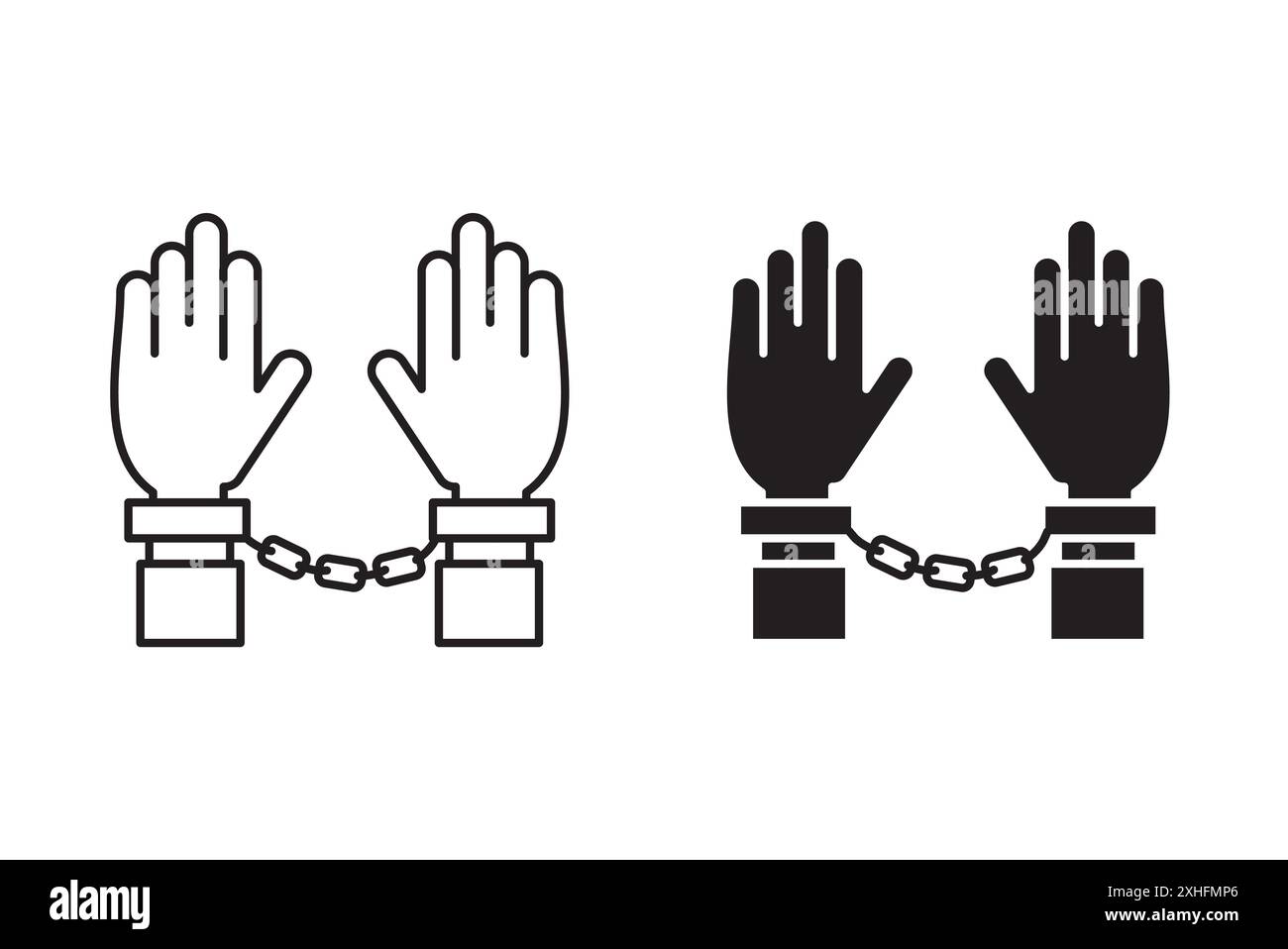 Arrested icon Vector symbol or sign set collection in black and white ...