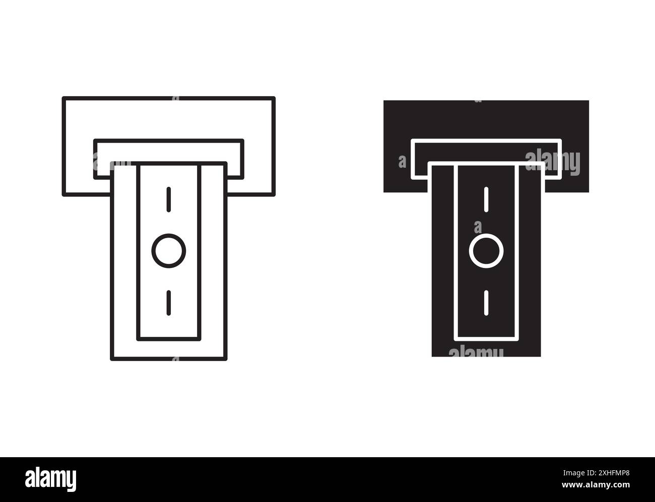 atm cash icon Black line art vector in black and white outline set ...
