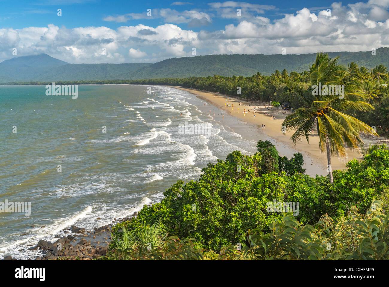 Majestic tropical golden sand Four Mile Beach in Port Douglas ...