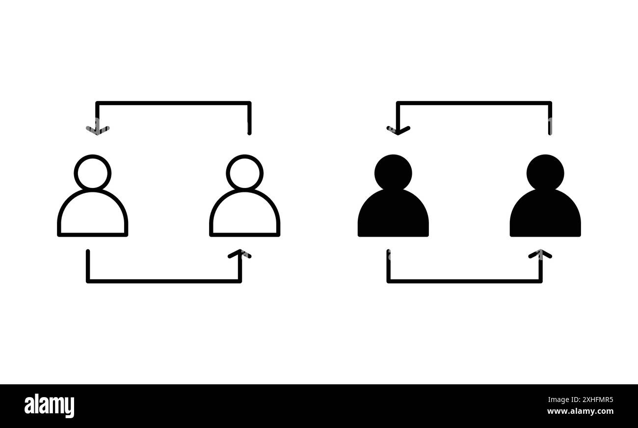 C2C icon Black line art vector in black and white outline set collection sign Stock Vector Image ...