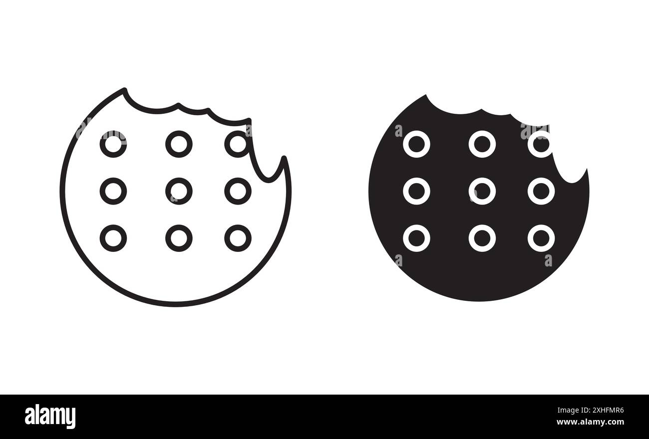 Bite biscuit icon outline Stock Vector Images - Alamy