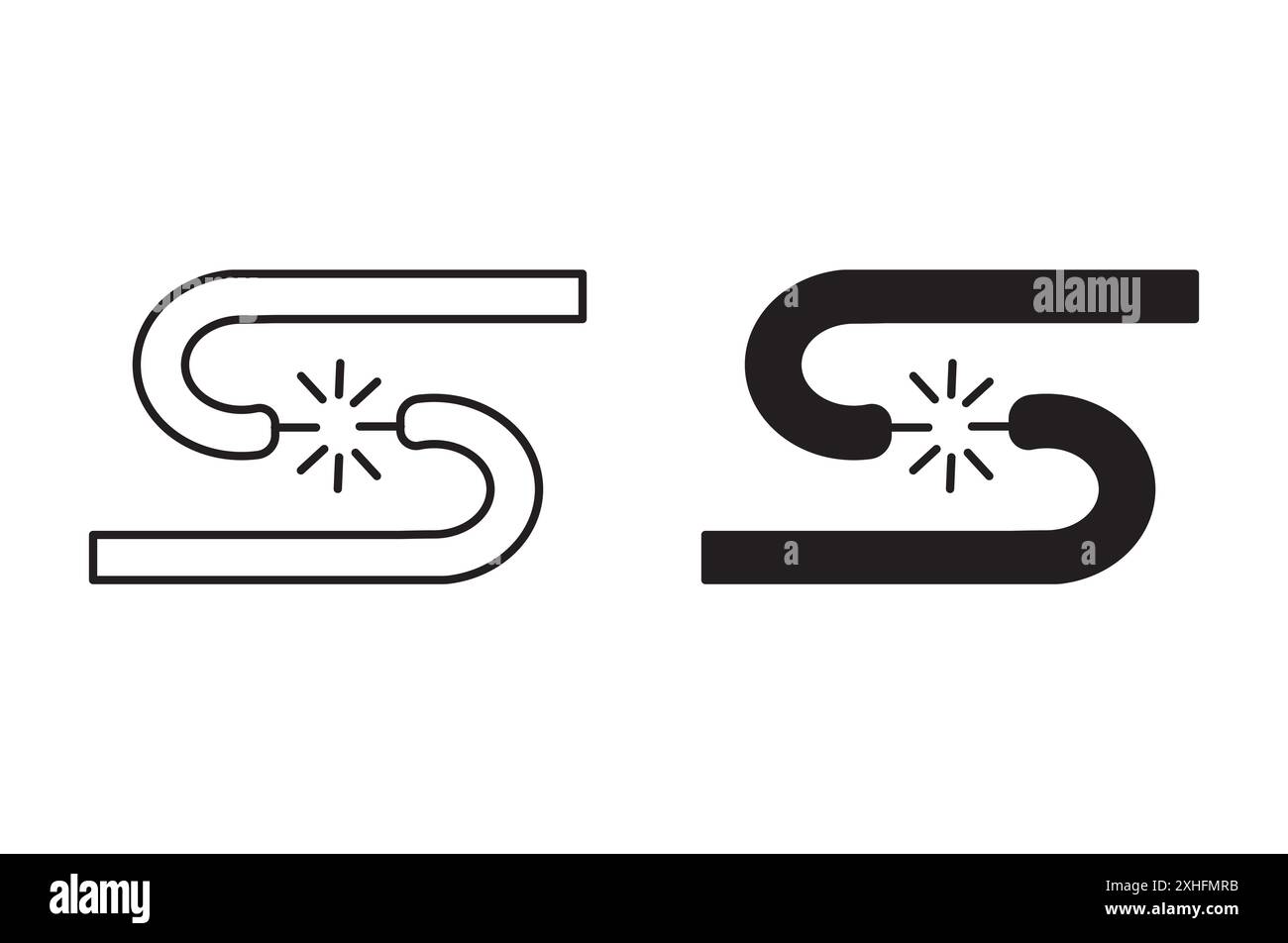 Broken Wire Icon icon Vector symbol or sign set collection in black and ...