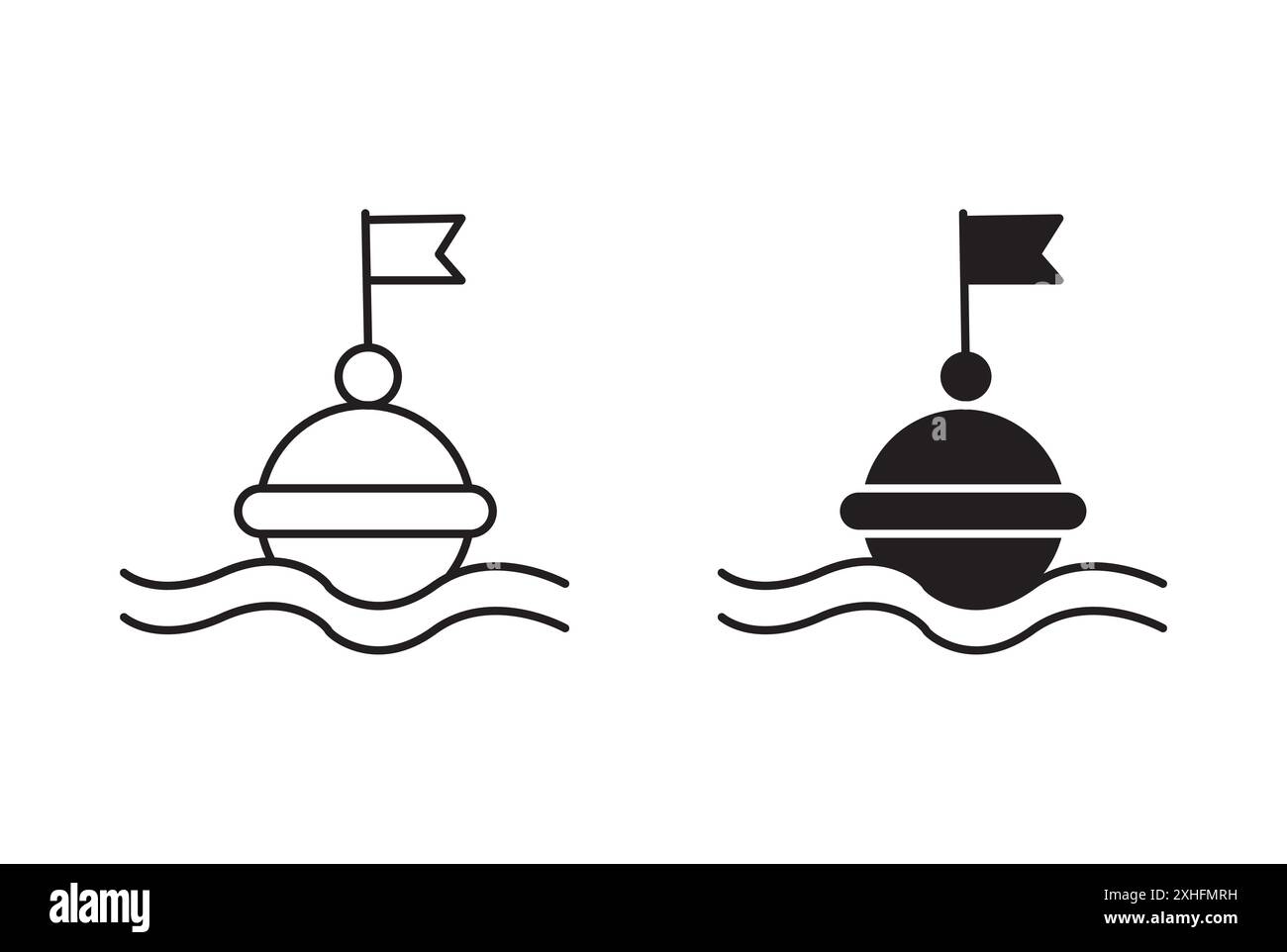 Buoy Icon Vector symbol or sign set collection in black and white ...