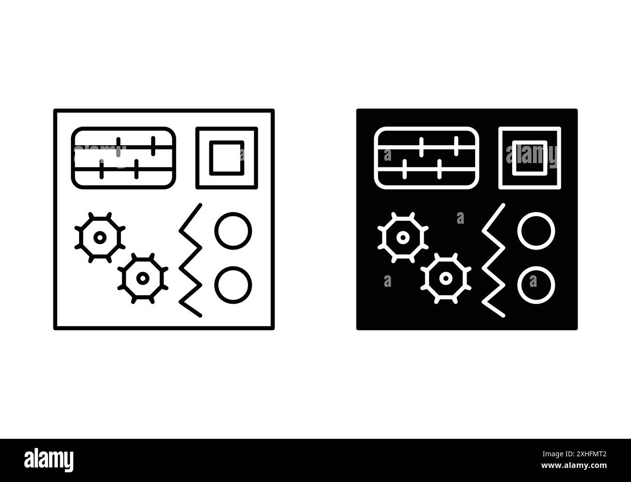 Busy board icon Vector symbol or sign set collection in black and white ...