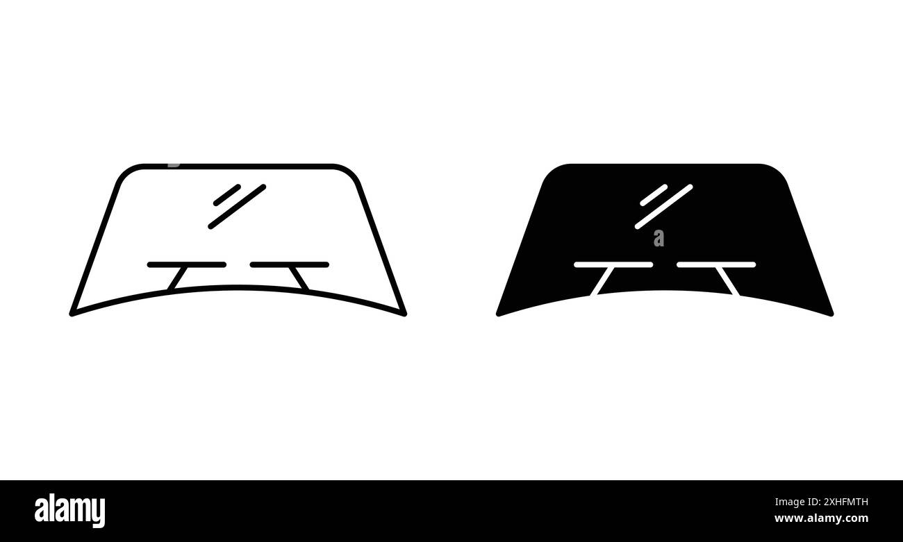 car windscreen icon Vector symbol or sign set collection in black and ...