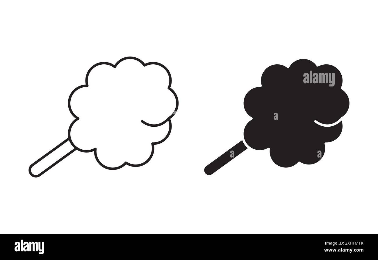 Cotton candy icon Vector symbol or sign set collection in black and ...