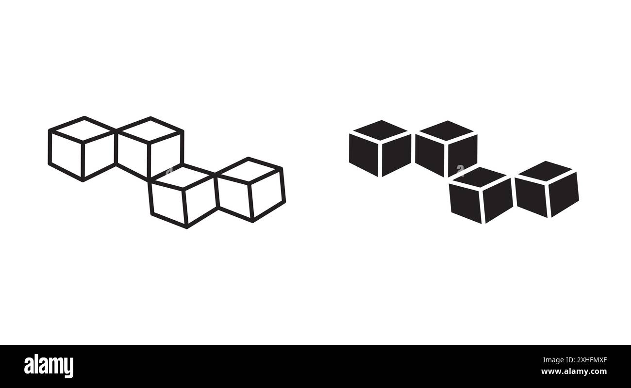 Black line delivery cardboard boxes hi-res stock photography and images ...