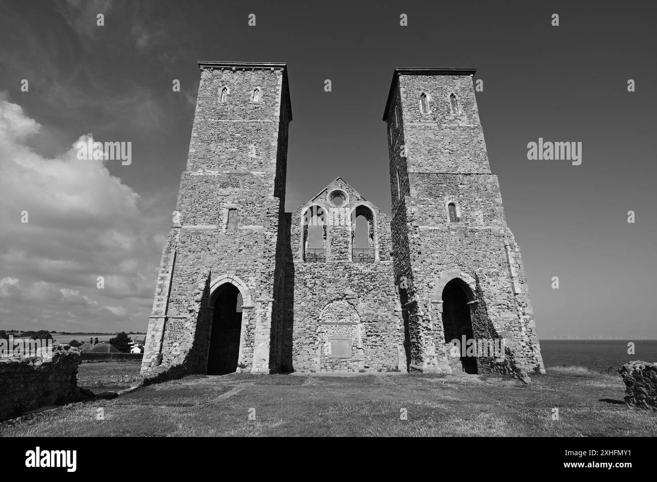 Reculver Towers and Roman Fortress Stock Photo - Alamy