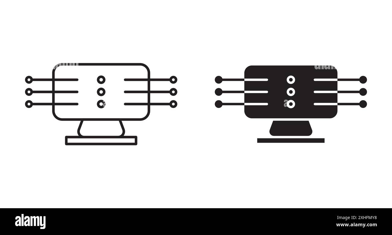 data streaming icon Vector symbol or sign set collection in black and ...