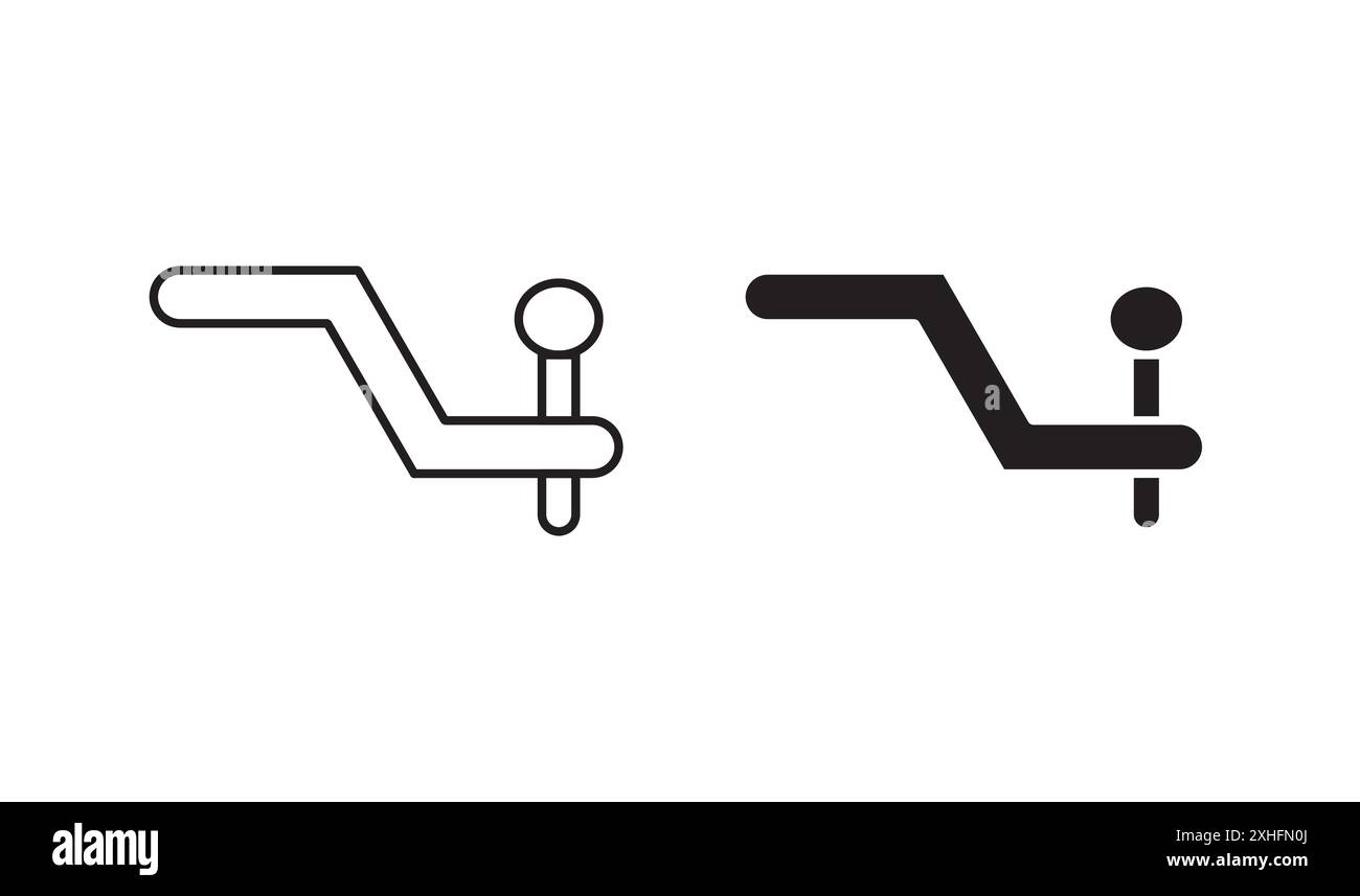 car towbar icon Black line art vector in black and white outline set collection sign Stock ...