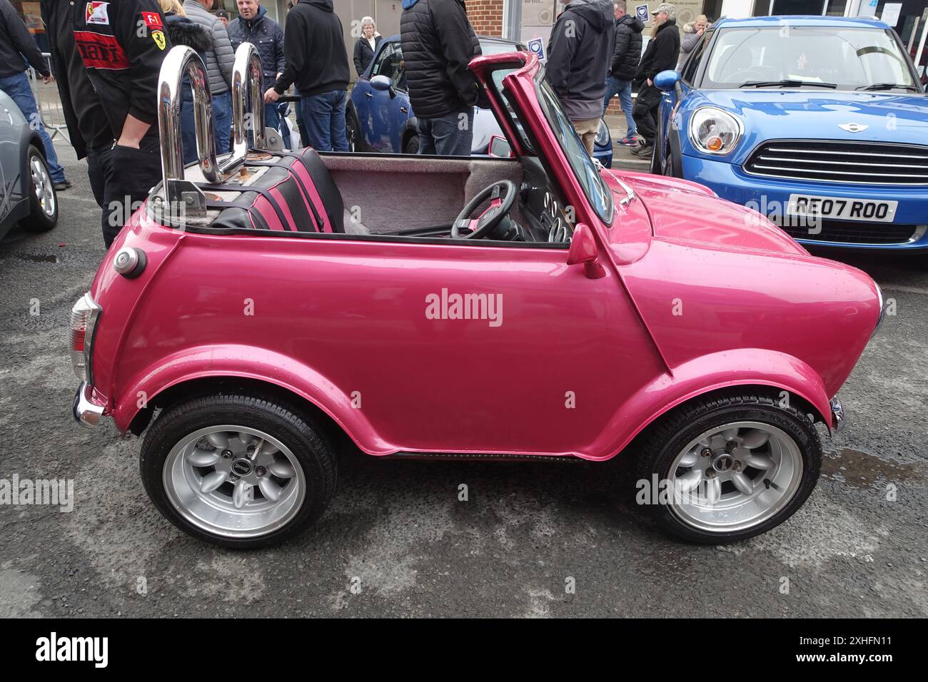 Cut-down 2-seater Mini at Car Rally in Cleveleys, near Blackpool, UK ...