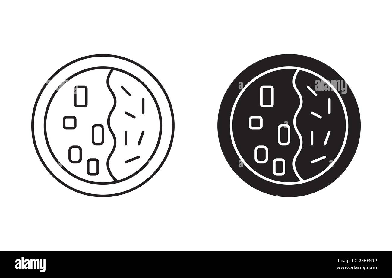 Kare raisu icon Black line art vector in black and white outline set collection sign Stock ...