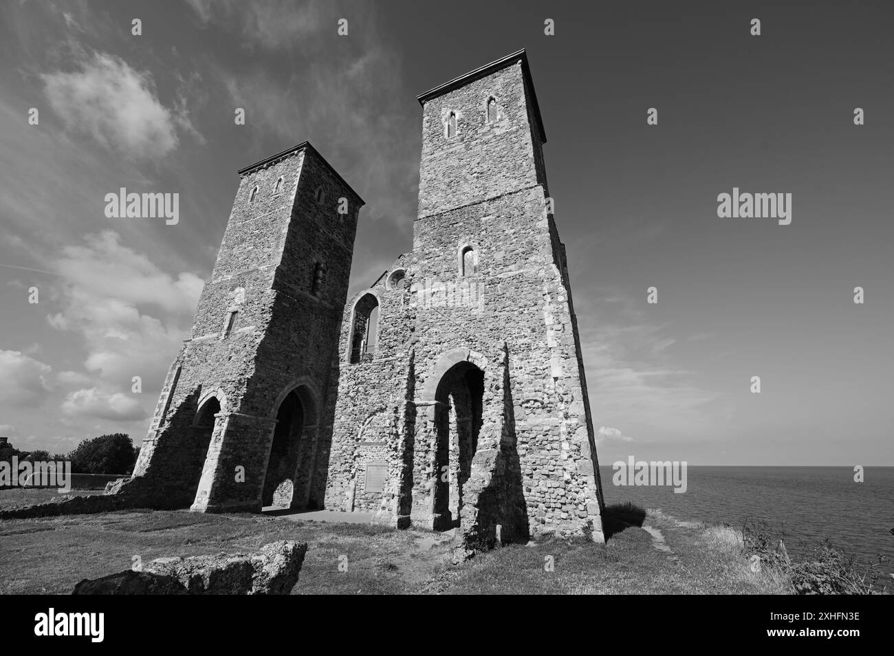 Reculver Towers and Roman Fortress Stock Photo - Alamy