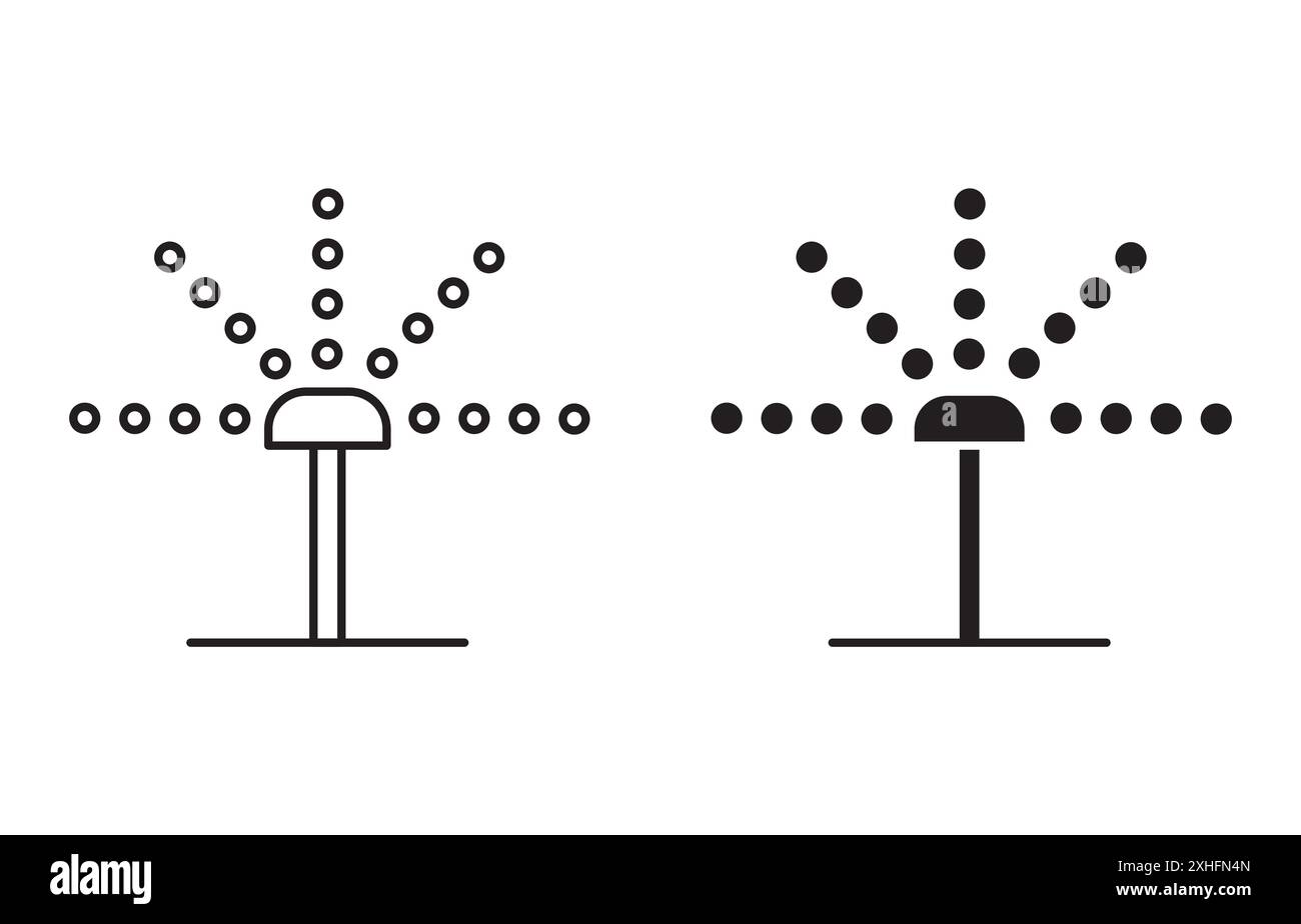 Irrigation icon Vector symbol or sign set collection in black and white ...
