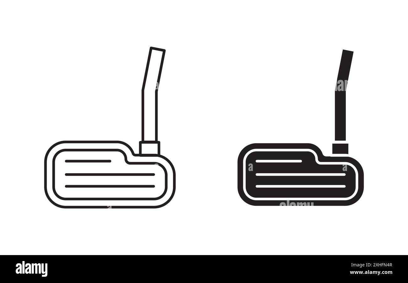 Putter icon Black line art vector in black and white outline set collection sign Stock Vector ...