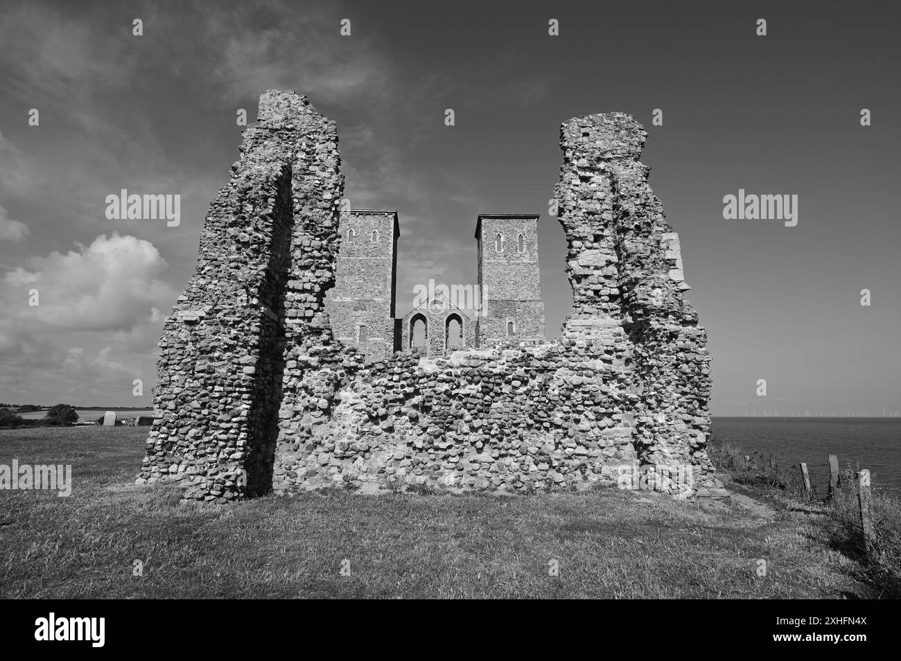 Reculver Towers and Roman Fortress Stock Photo - Alamy
