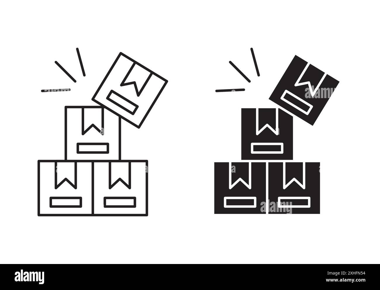 Overflow Shipment Icon Black Line Art Vector In Black And White Outline Set Collection Sign