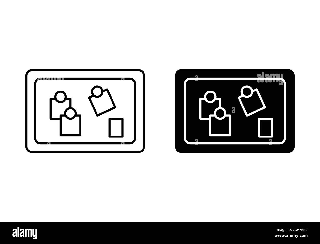 Notice board with notes icon Vector symbol or sign set collection in ...