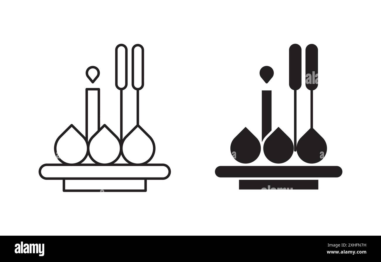 Loy krathong icon Black line art vector in black and white outline set collection sign Stock ...