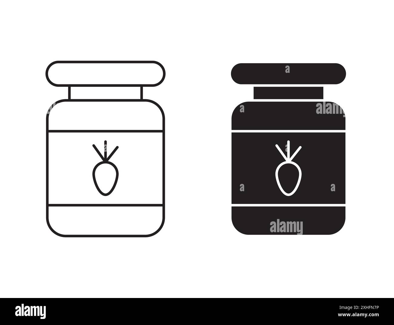 Jam icon Black line art vector in black and white outline set collection sign Stock Vector Image ...