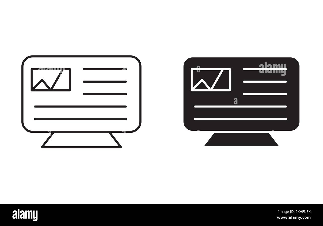 Native Advertising icon Black line art vector in black and white ...