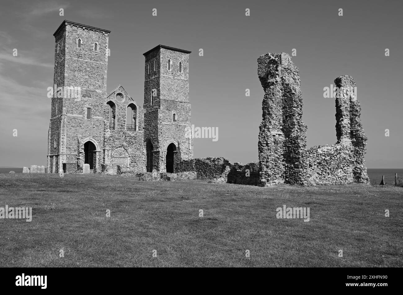 Reculver Towers and Roman Fortress Stock Photo - Alamy
