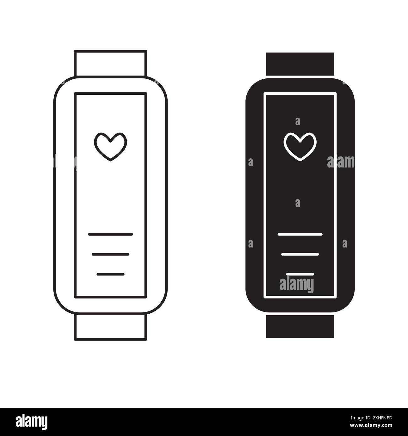 Smartband icon Black line art vector in black and white outline set collection sign Stock Vector ...