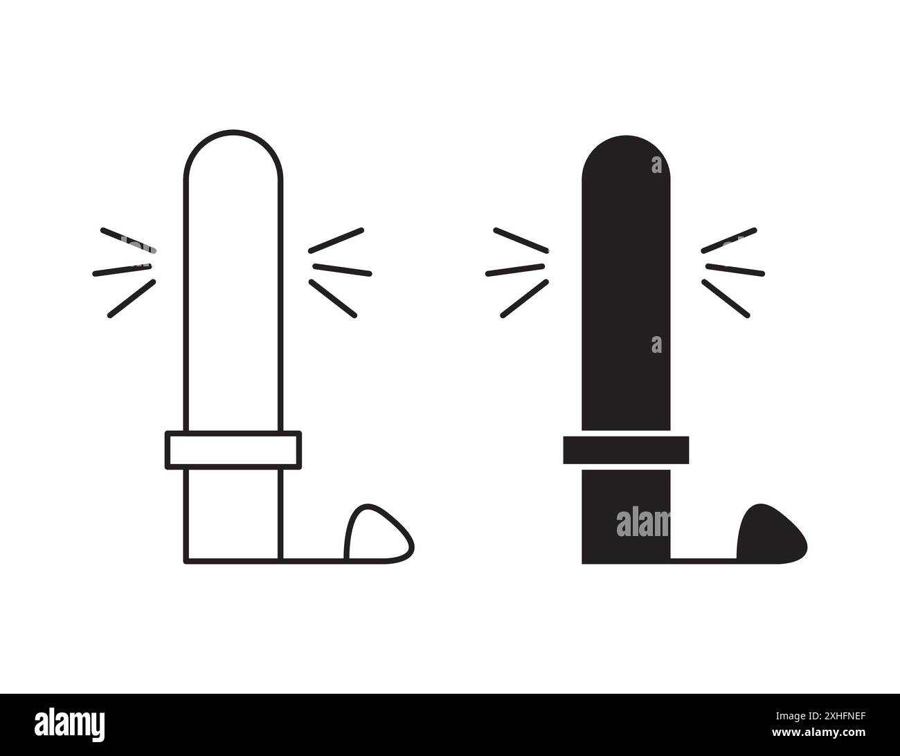 light stick icon Black line art vector in black and white outline set ...