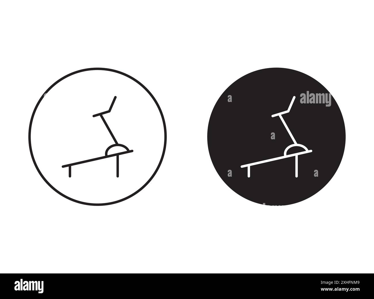Treadmill icon Vector symbol or sign set collection in black and white ...