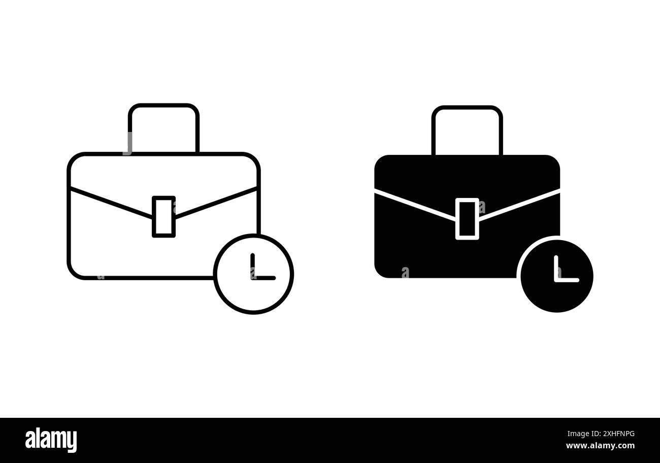 Work experience icon Vector symbol or sign set collection in black and ...