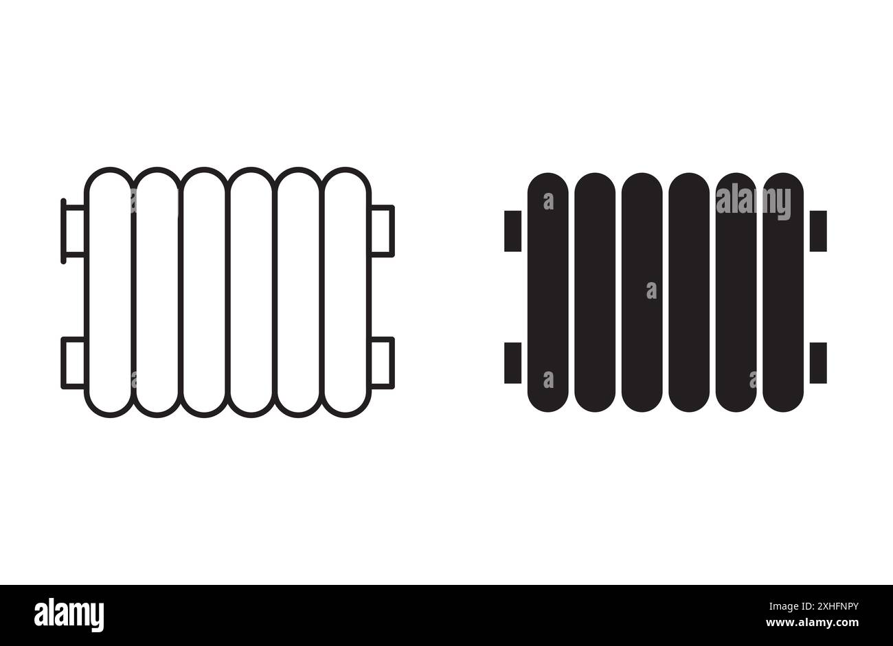 Radiator icon Vector symbol or sign set collection in black and white ...