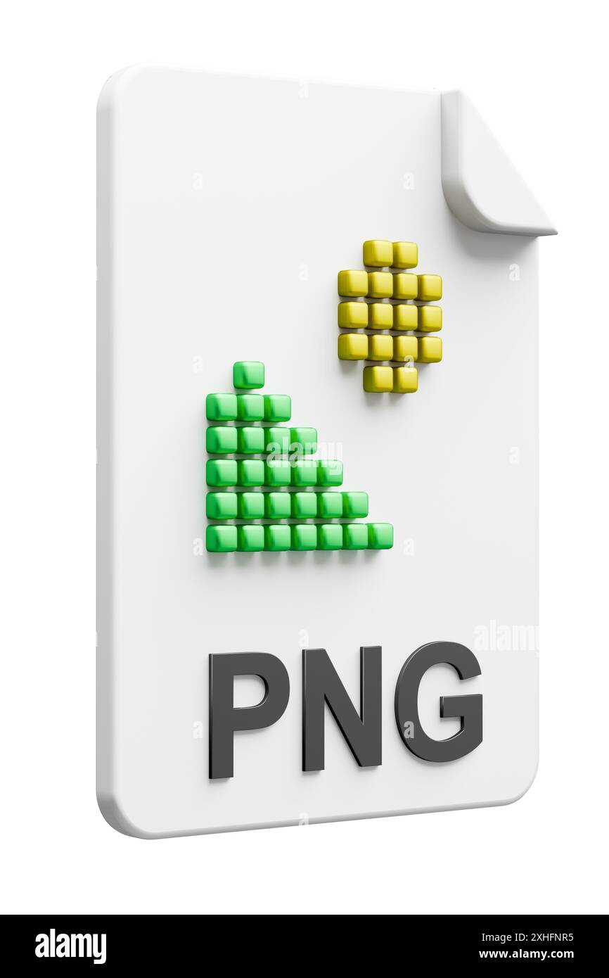 Threedimensional file type icon for the raster image filetype PNG ...