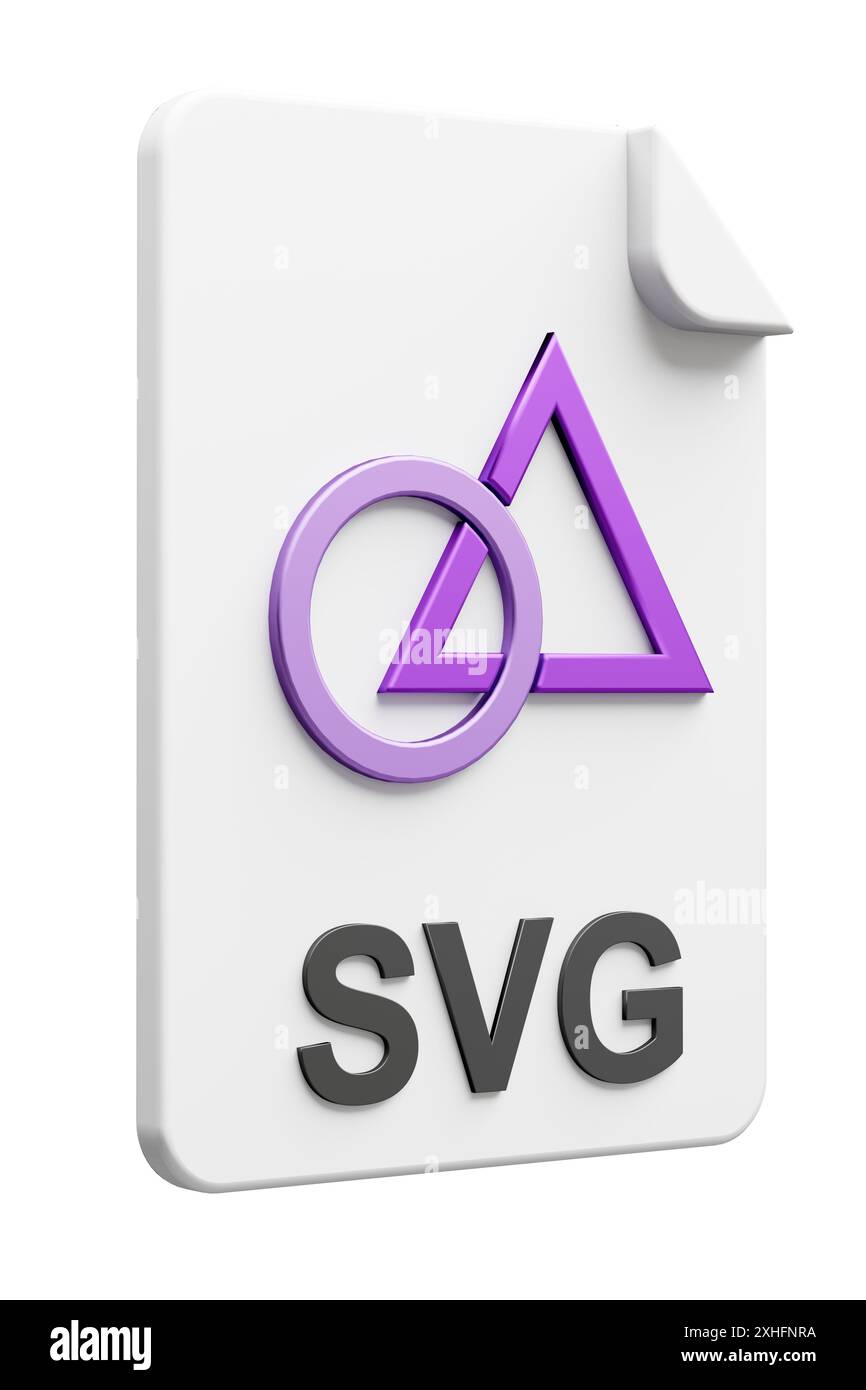 Threedimensional file type icon for the vector exchange filetype SVG ...