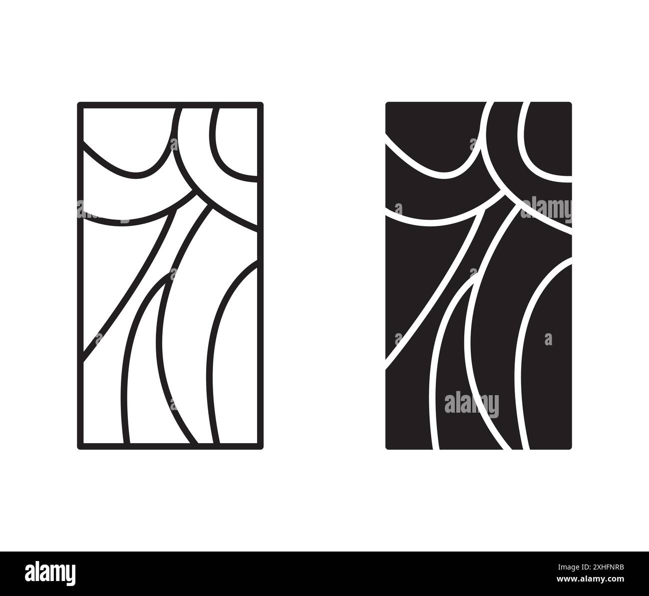 Wood board icon Black line art vector in black and white outline set collection sign Stock ...