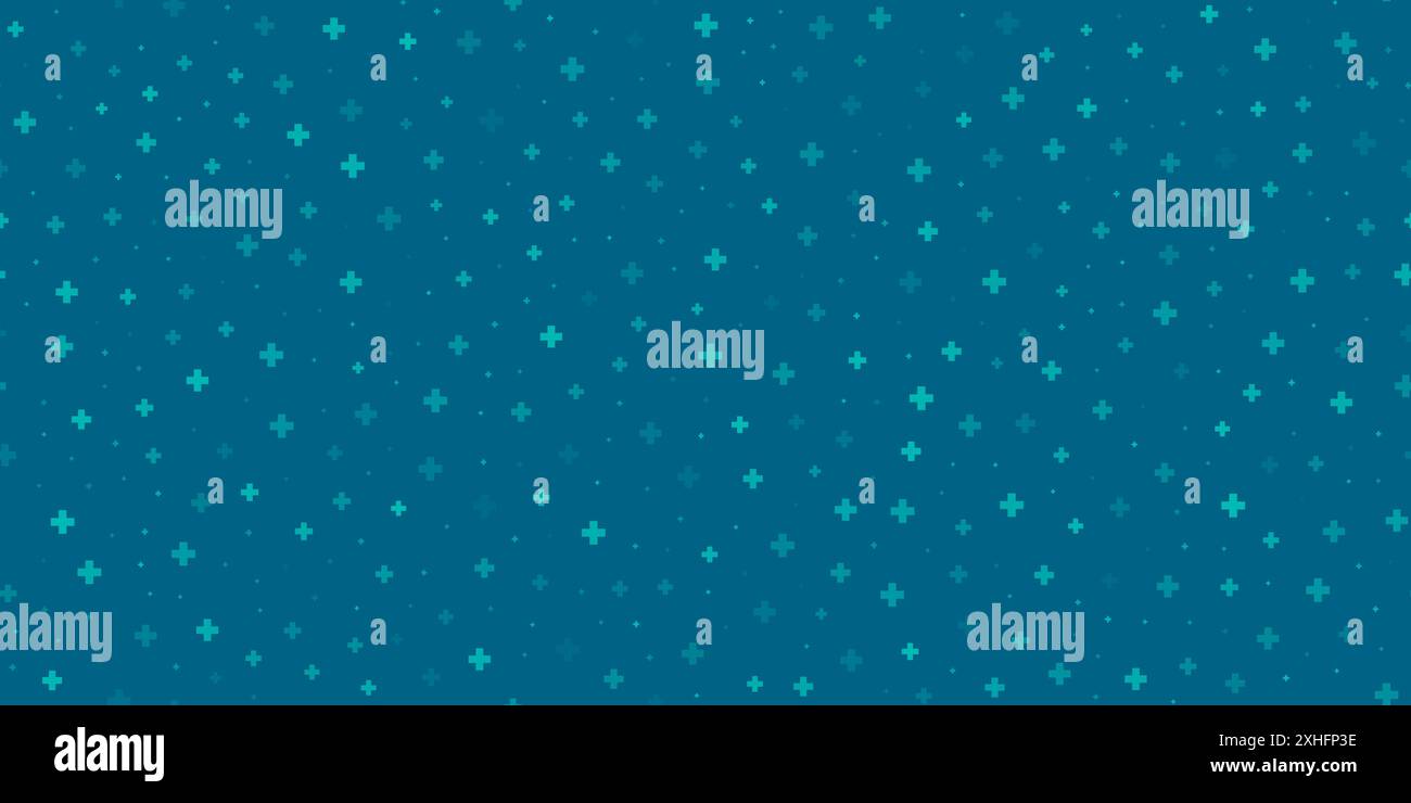 Plus medical seamless pattern with teal blue bg. Math texture with ...