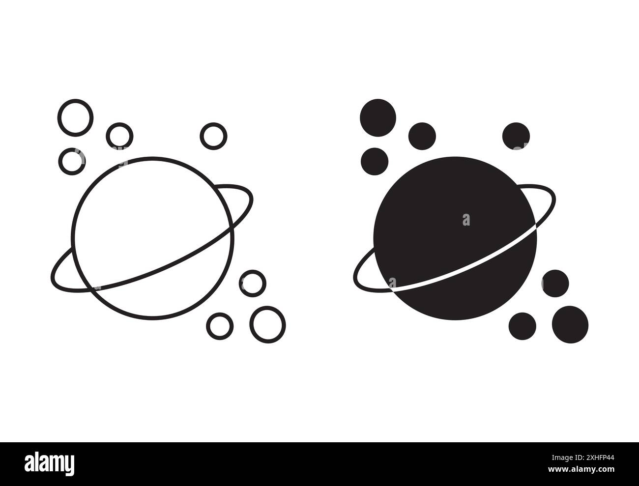 Space junk icon Vector symbol or sign set collection in black and white ...