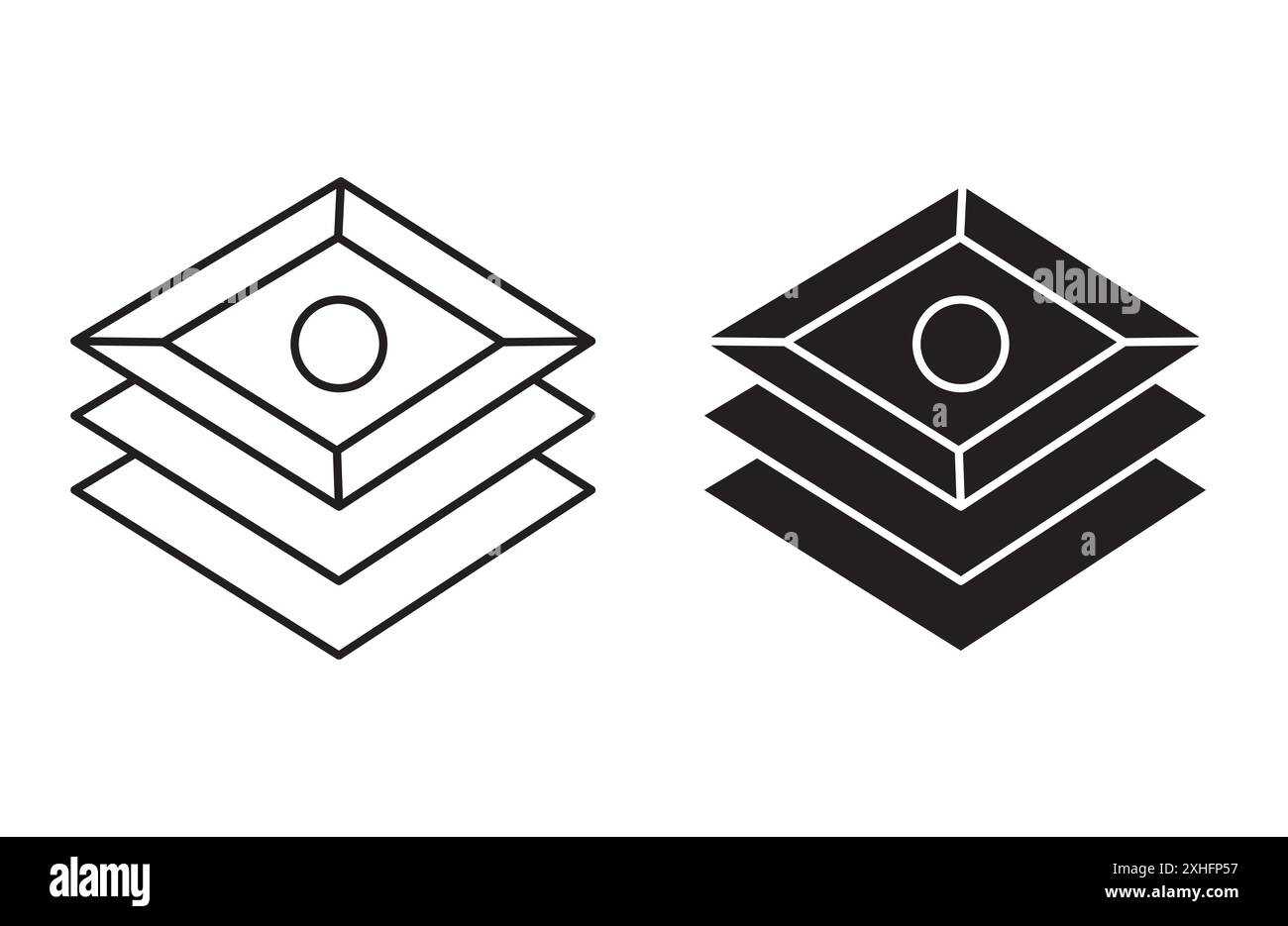 Tiles Icon Black Line Art Vector In Black And White Outline Set Collection Sign Stock Vector