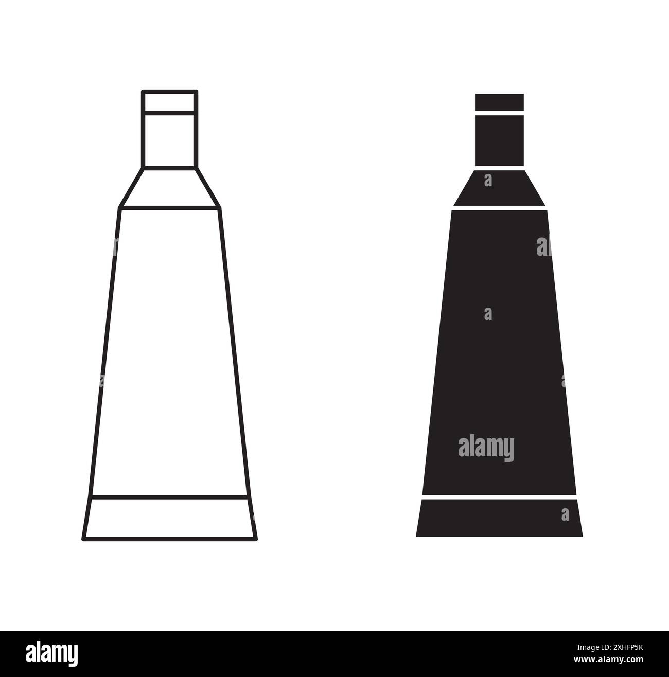 Toothpaste tube icon Black line art vector in black and white outline set collection sign Stock ...