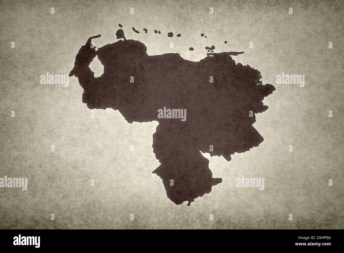 Grunge map of Venezuela printed on an old paper Stock Photo - Alamy