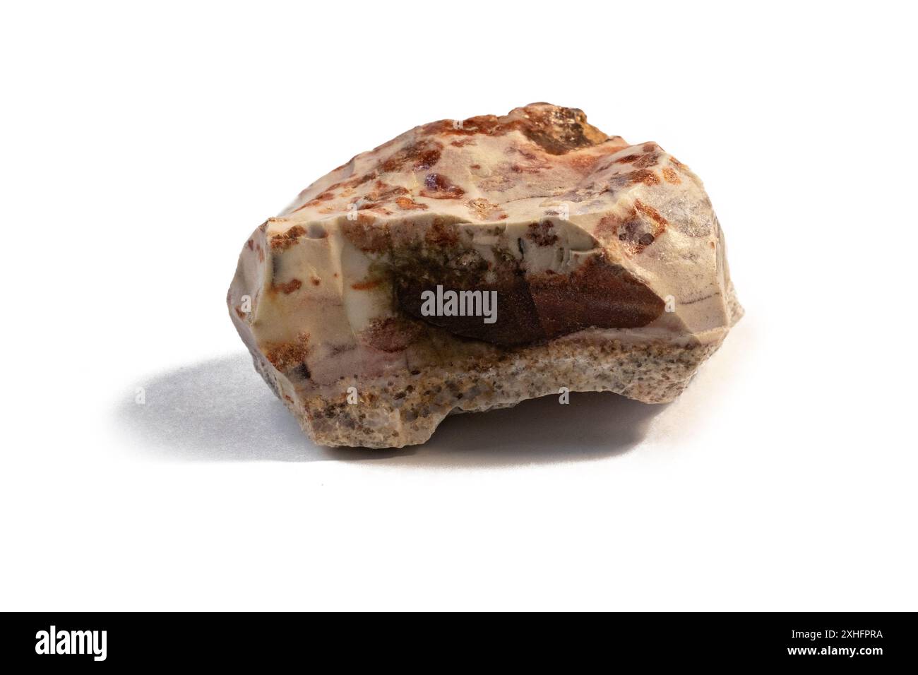 Pelitic Schist Rock placed isolated on white Background close up Stock ...