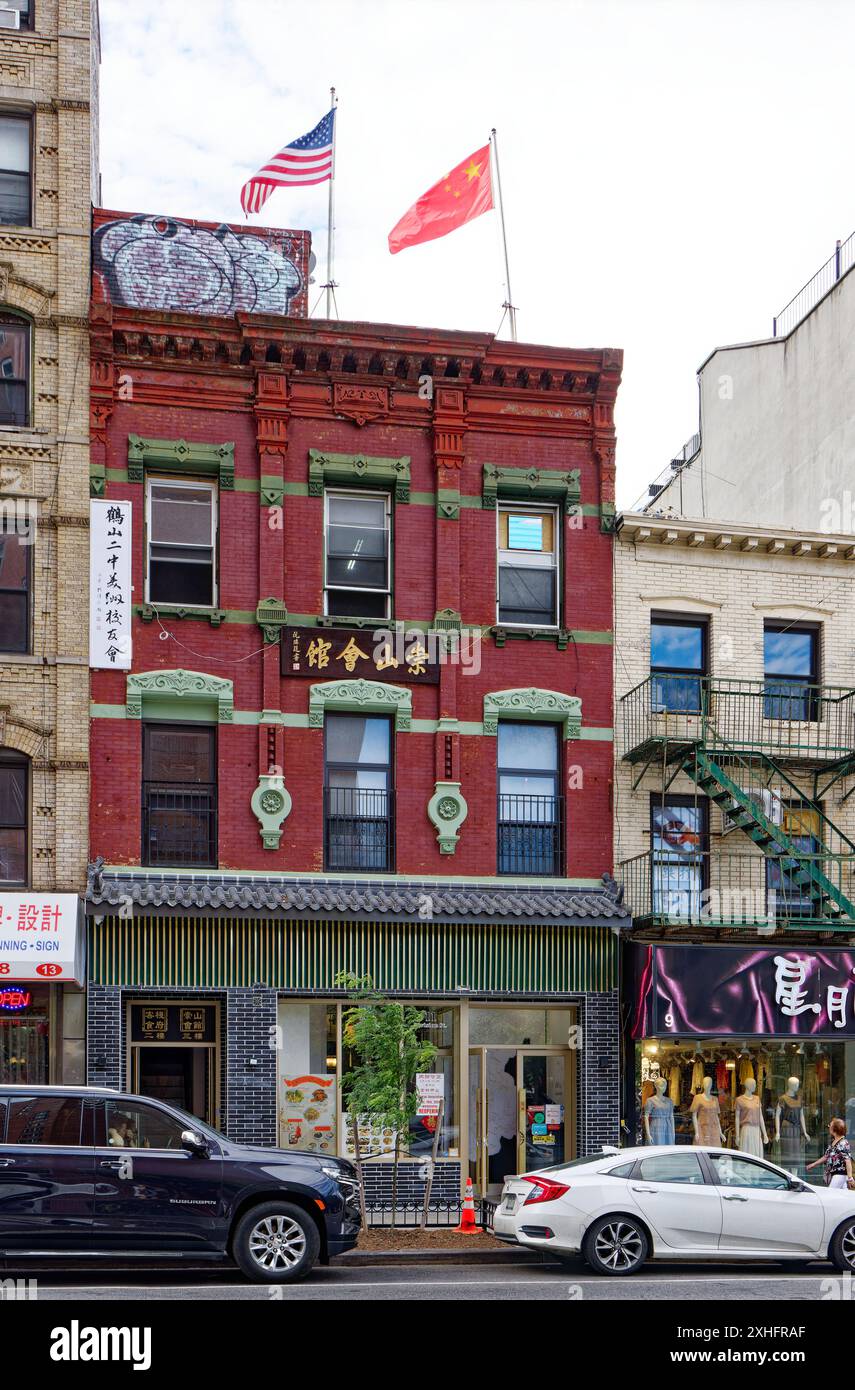 NYC Chinatown: A 1910 brick store building, with pagoda-style tile ...