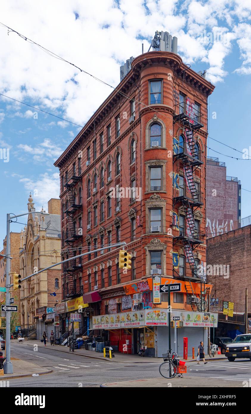 NYC Chinatown: Architect M. Bernstein used a turret to turn the pointed ...